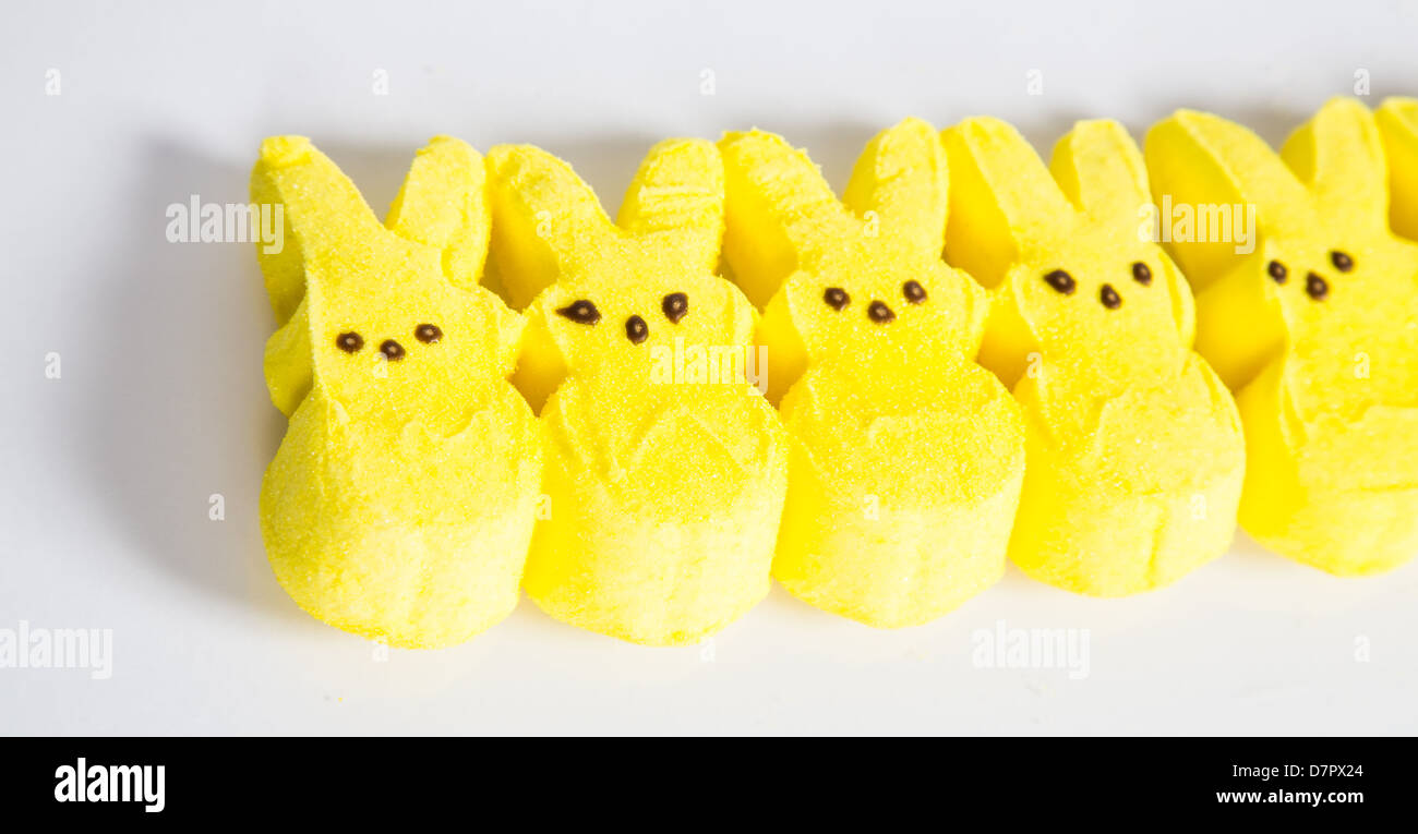 Yellow Easter candy on a white Background Stock Photo - Alamy