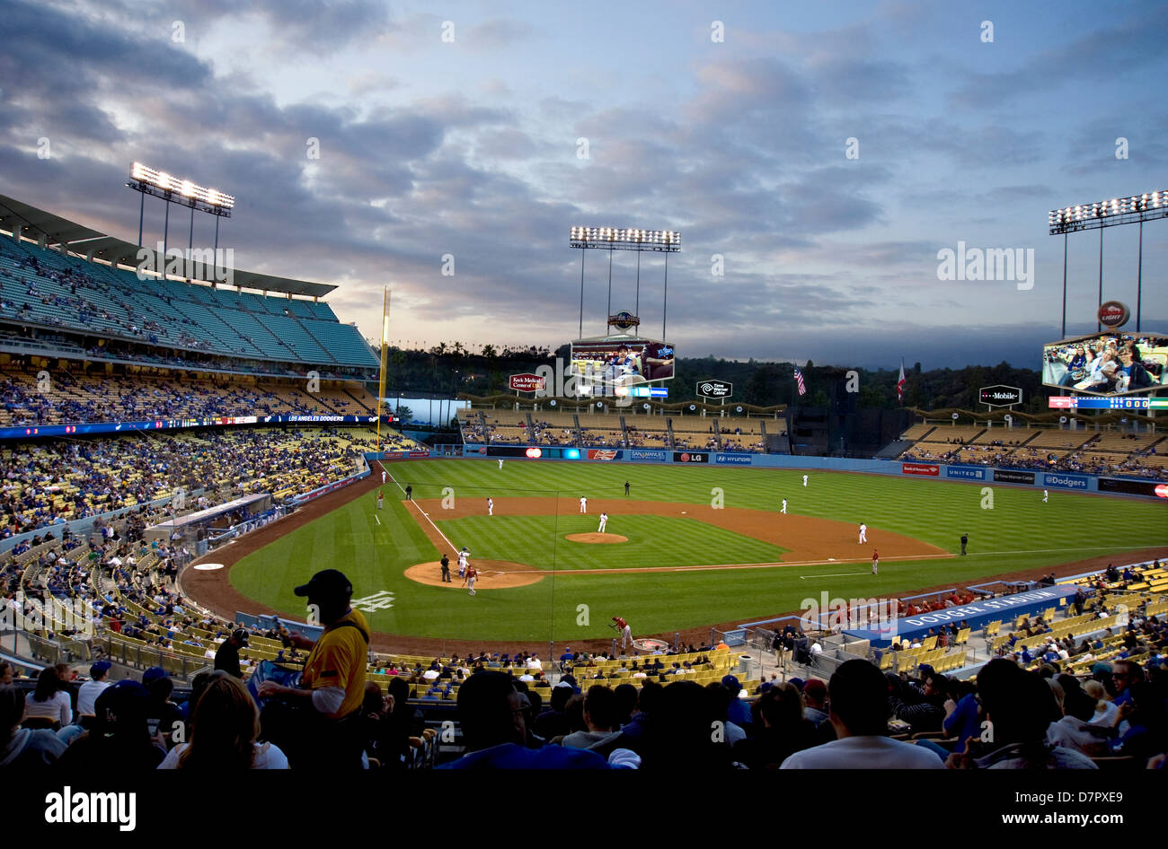 Los Angeles Dodgers baseball game at Dodger Stadium, Los Angeles ...