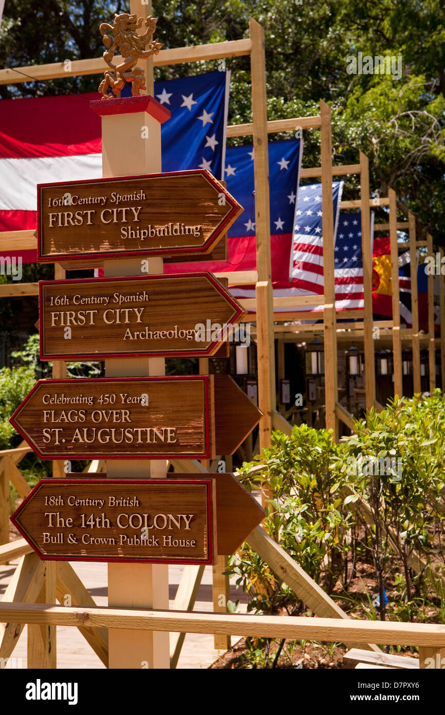 A row of flags showing every ones that once flew over the city is seen ...