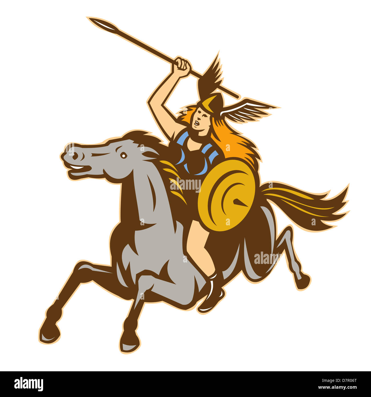 Illustration valkyrie norse mythology female hi-res stock photography ...