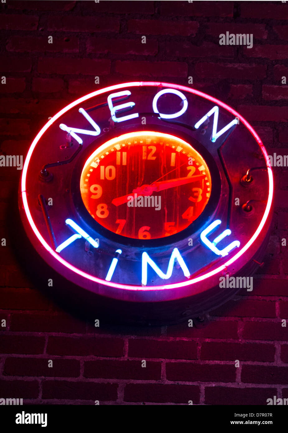 Neon clock dial hi-res stock photography and images - Alamy