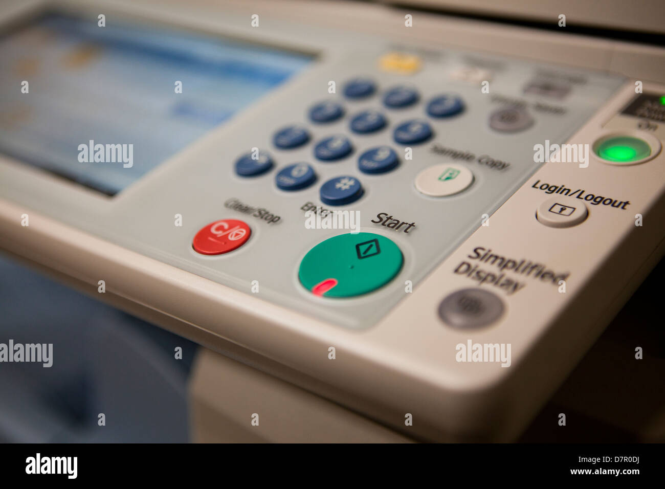 Office copying machine control panel Stock Photo - Alamy