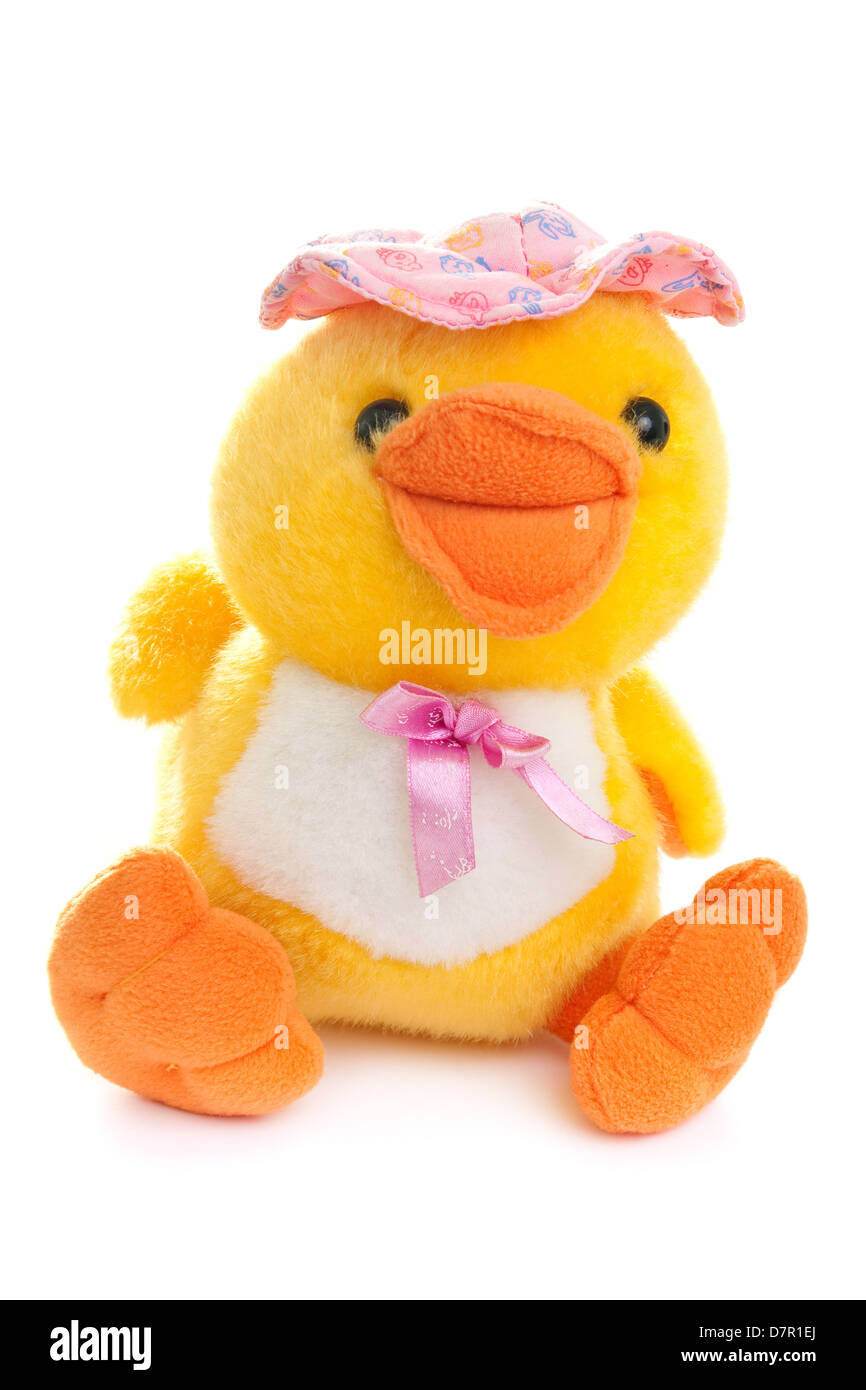 Duck toy isolated on a white background Stock Photo - Alamy