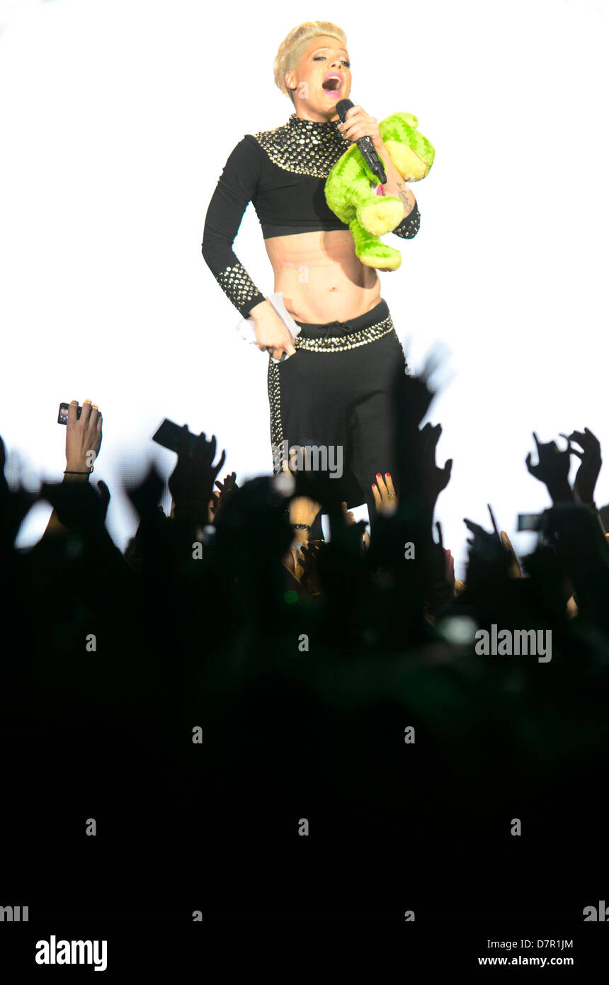 US pop singer Pink performs during her show in Prague, Czech Republic ...