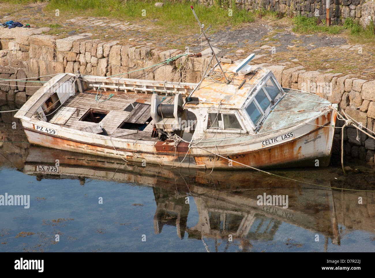 Old fishing boat in need of repair. Newlyn Cornwall UK Stock Photo - Alamy
