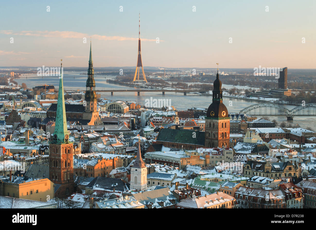 Old, Riga. Winter view. Panorama. Riga, Latvia.aerial architecture art ...