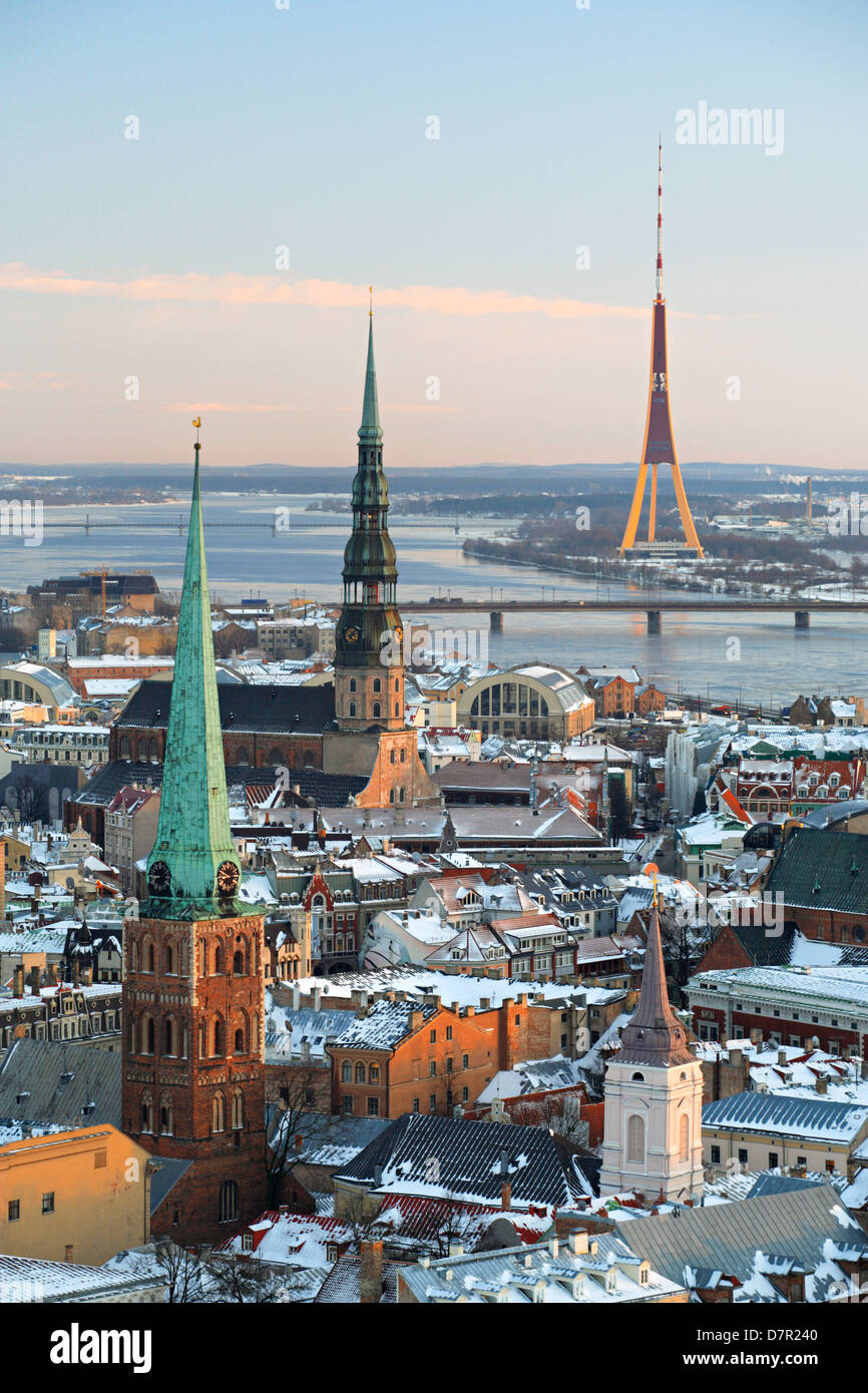 Old, Riga. Winter view. Panorama. Riga, Latvia.aerial architecture art ...