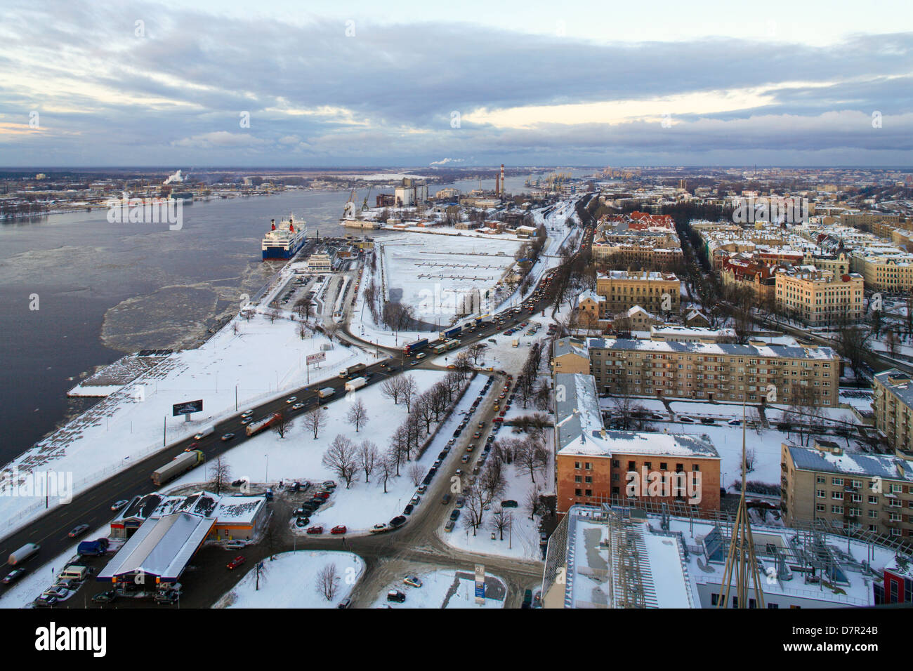 Old, Riga. Winter view. Panorama. Riga, Latvia.aerial architecture art ...