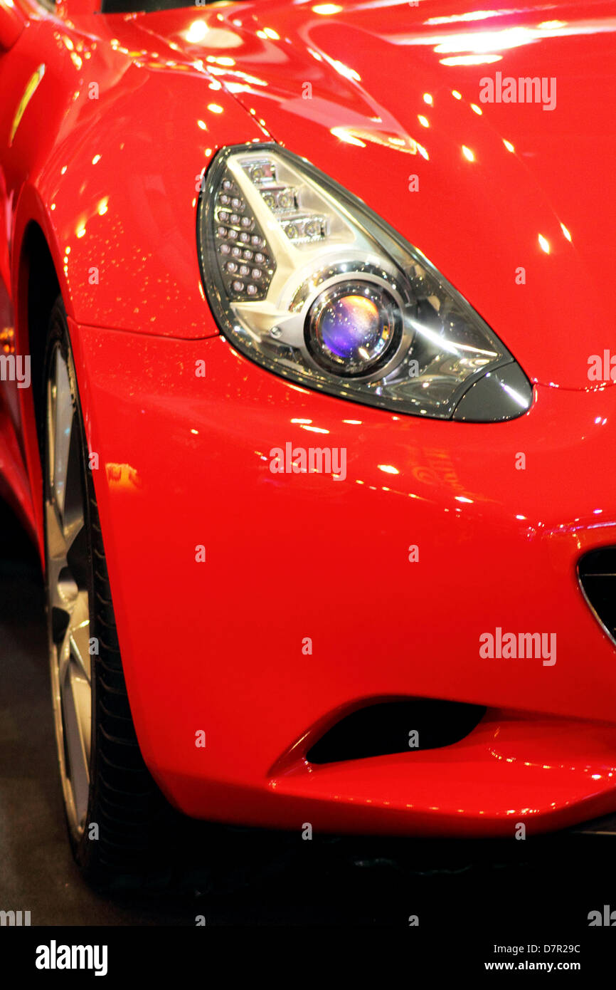 Detail of a trendy headlight from a modern car of european design ...