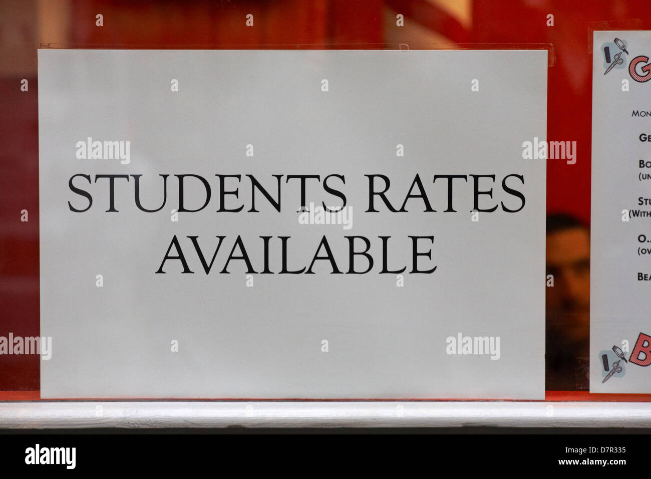 students rates available sign in barbers shop at Bath, Somerset UK in ...