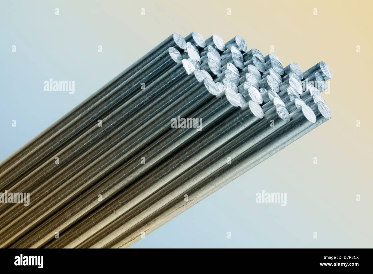 A stack of round bundled alumnium rods Stock Photo - Alamy