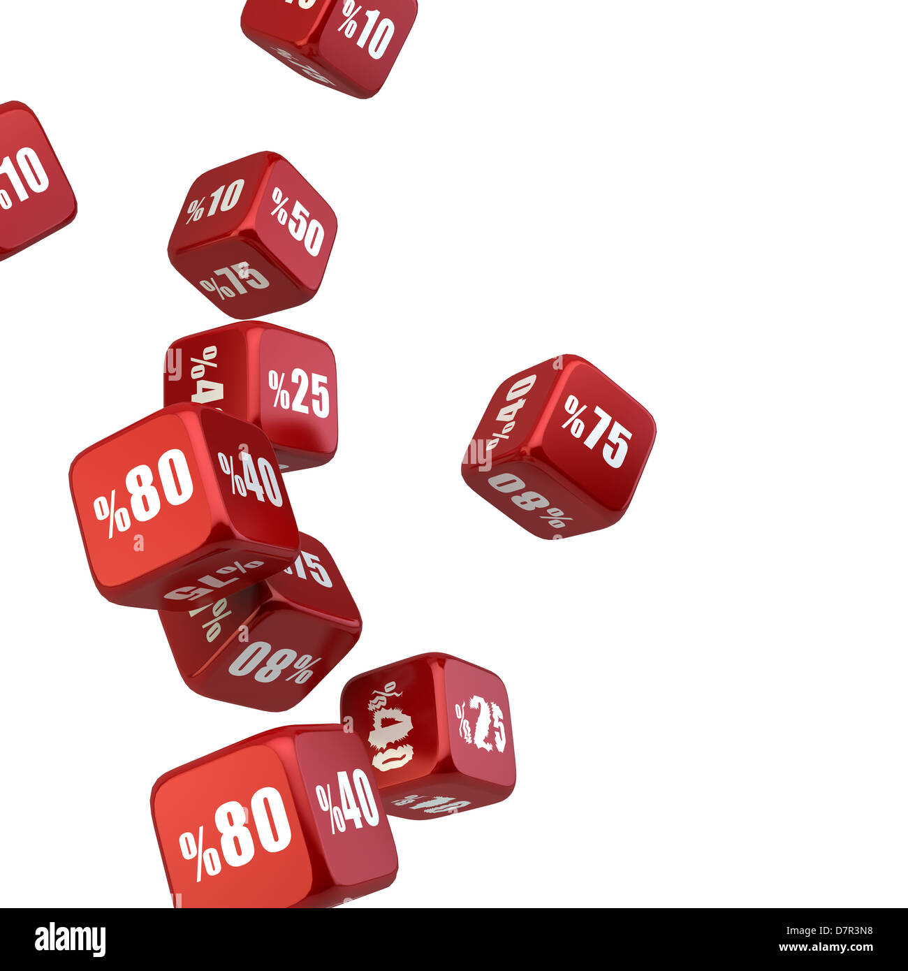 Discount -Sale Dice Falling Down, isolated on white background Stock ...