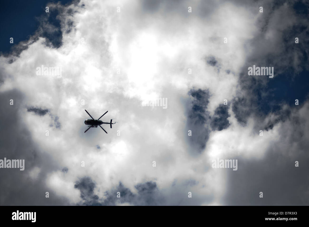 Helicopter in sky Stock Photo - Alamy