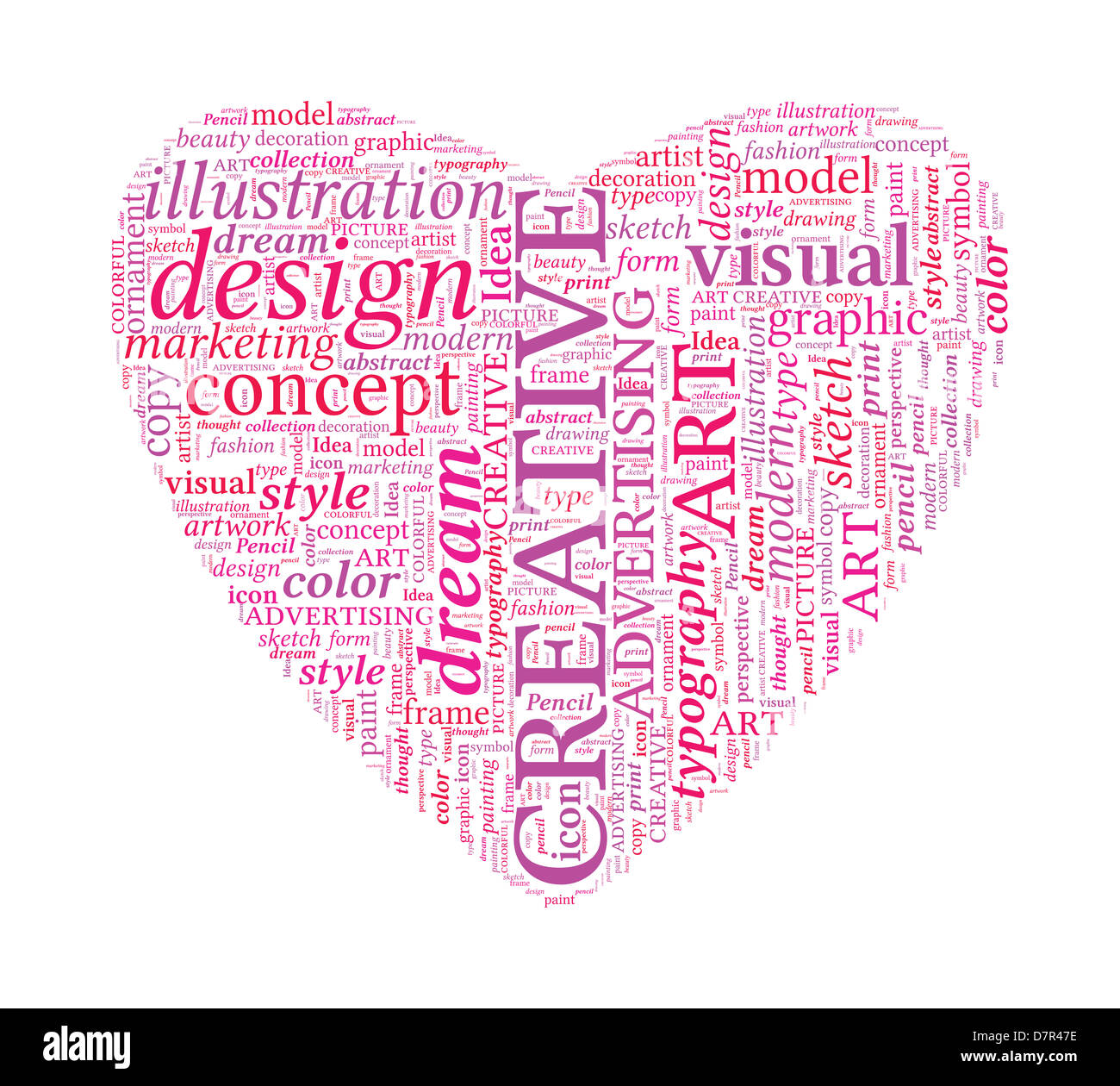Creative Design Love Shaped Vector Typographic Word Cloud Stock Photo ...