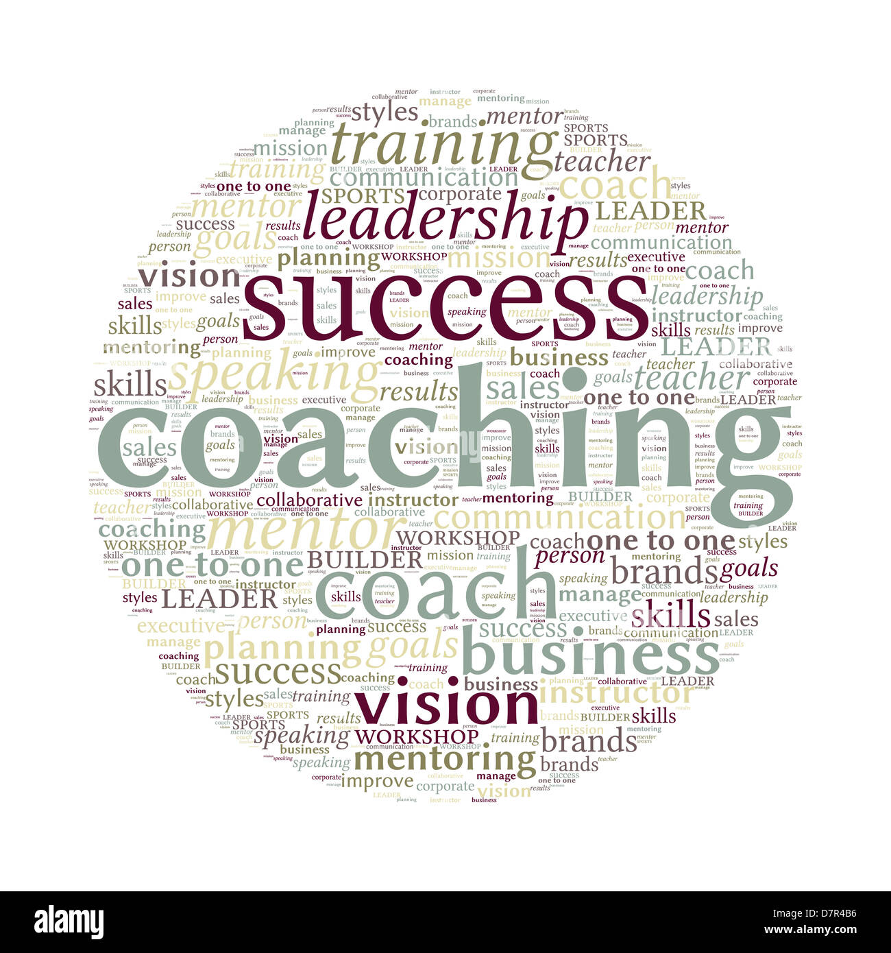 Coaching Concept Vector Word Cloud on white background Stock Photo - Alamy