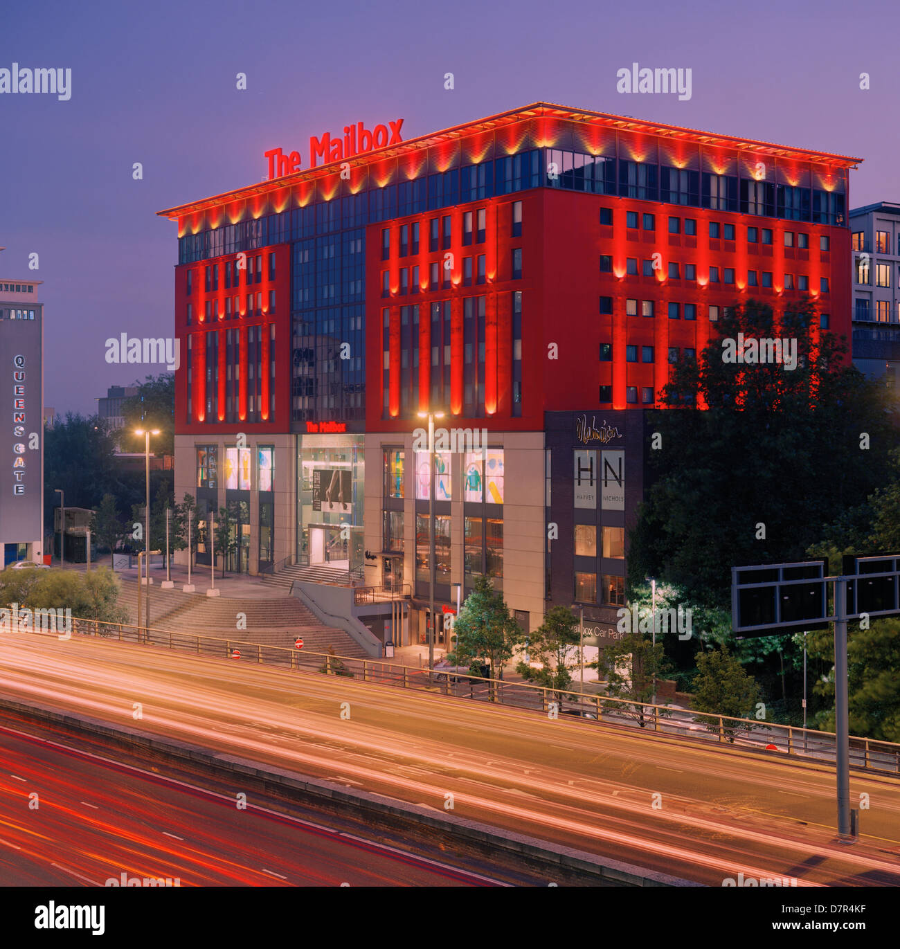 The Mailbox, Birmingham, dusk, illuminated Stock Photo - Alamy