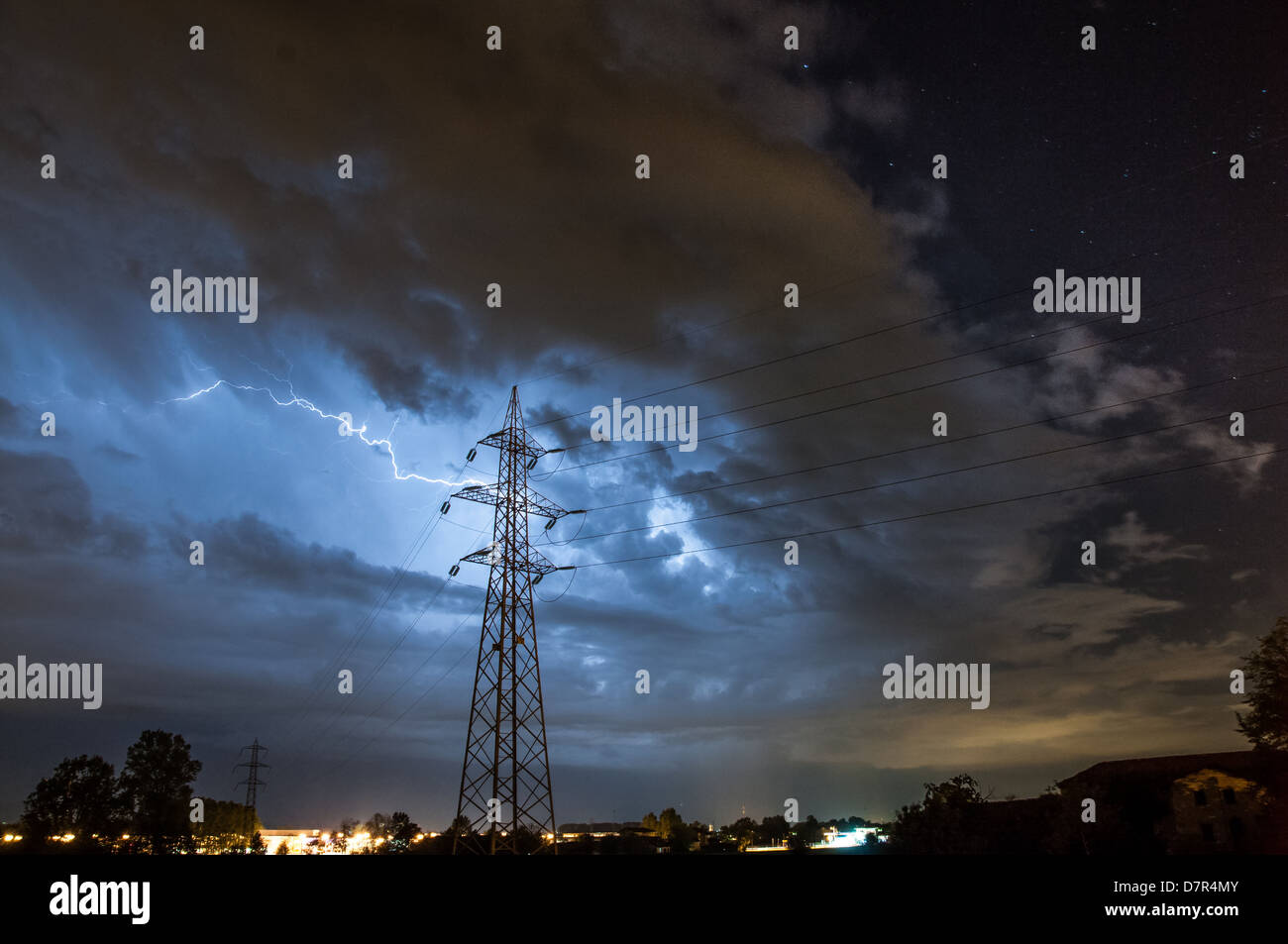 Moon illuminates the night sky hi-res stock photography and images - Alamy