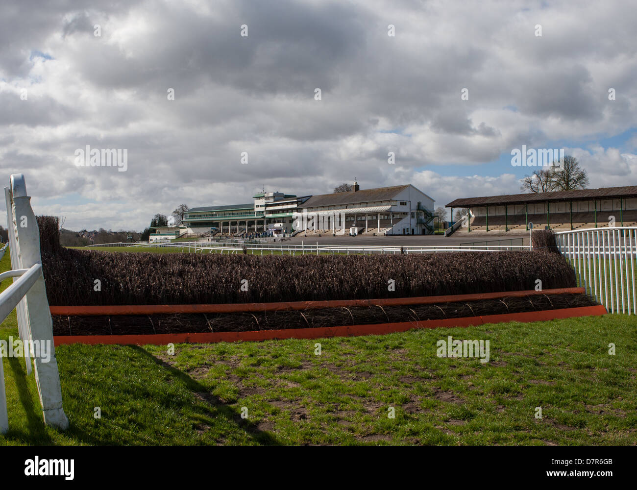 The final hurdle. Chepstow racecourse home of the Welsh Grand National ...