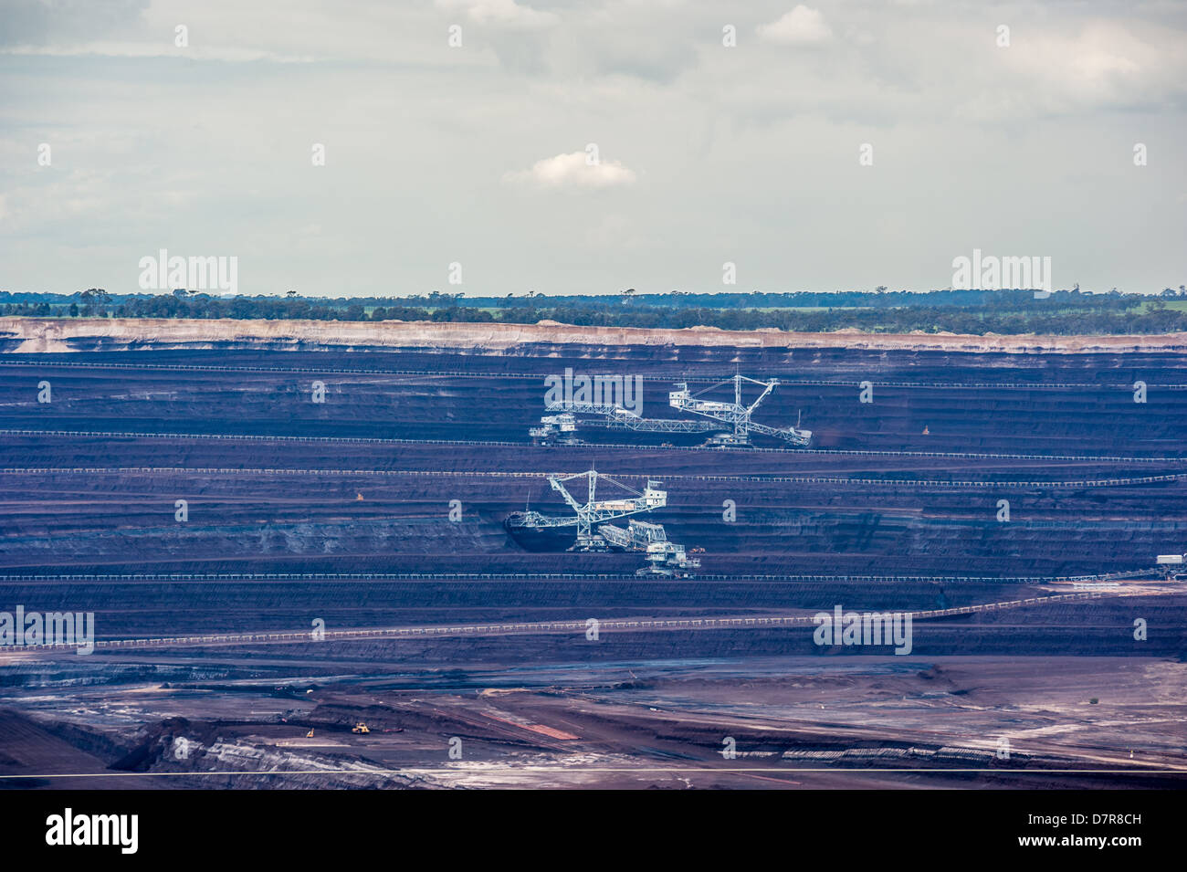 The Loy Yang power stations' open cut brown coal mine in Victoria ...