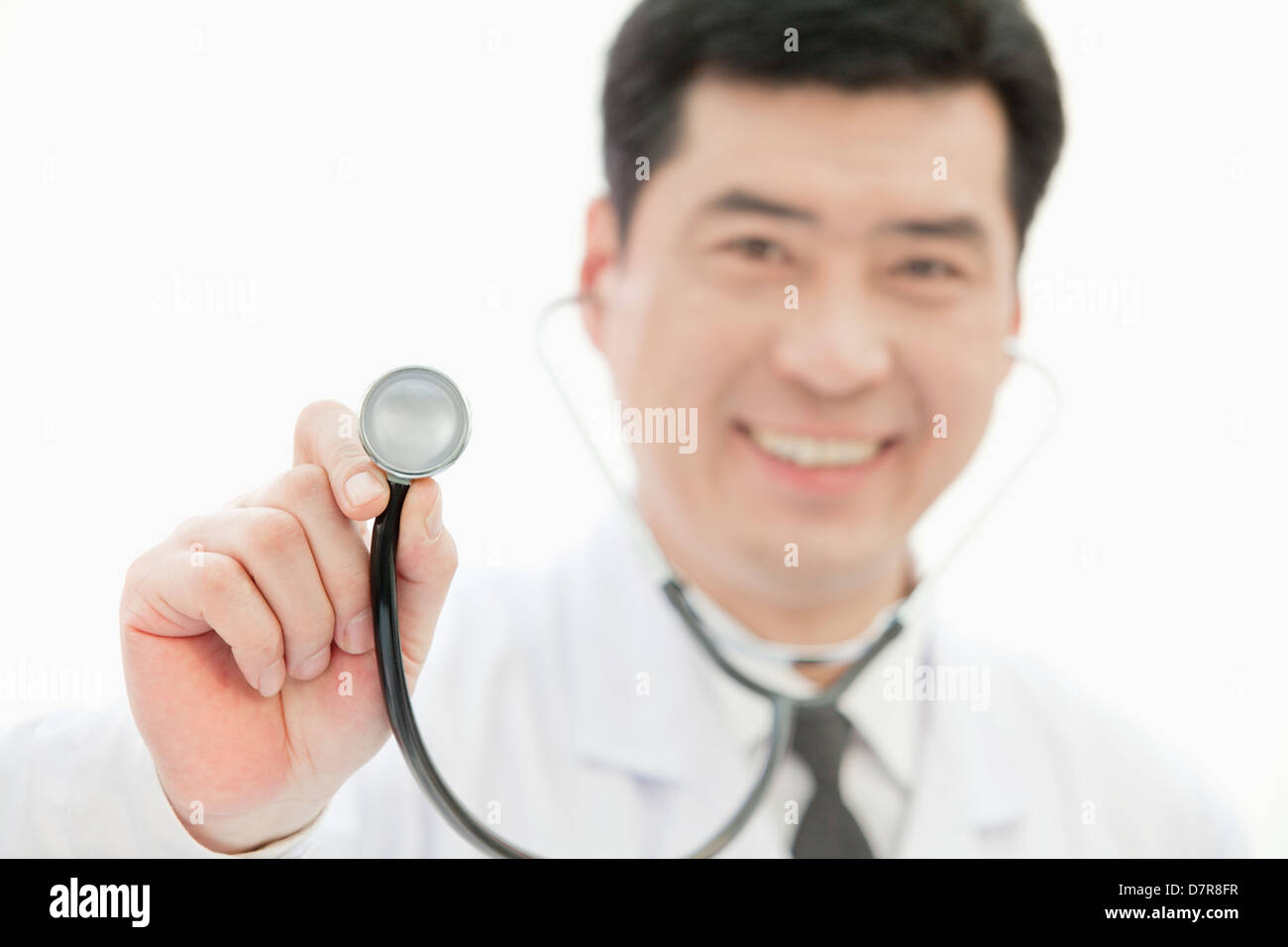 Doctor Holding Stethoscope, Close-up on Stethoscope Stock Photo - Alamy