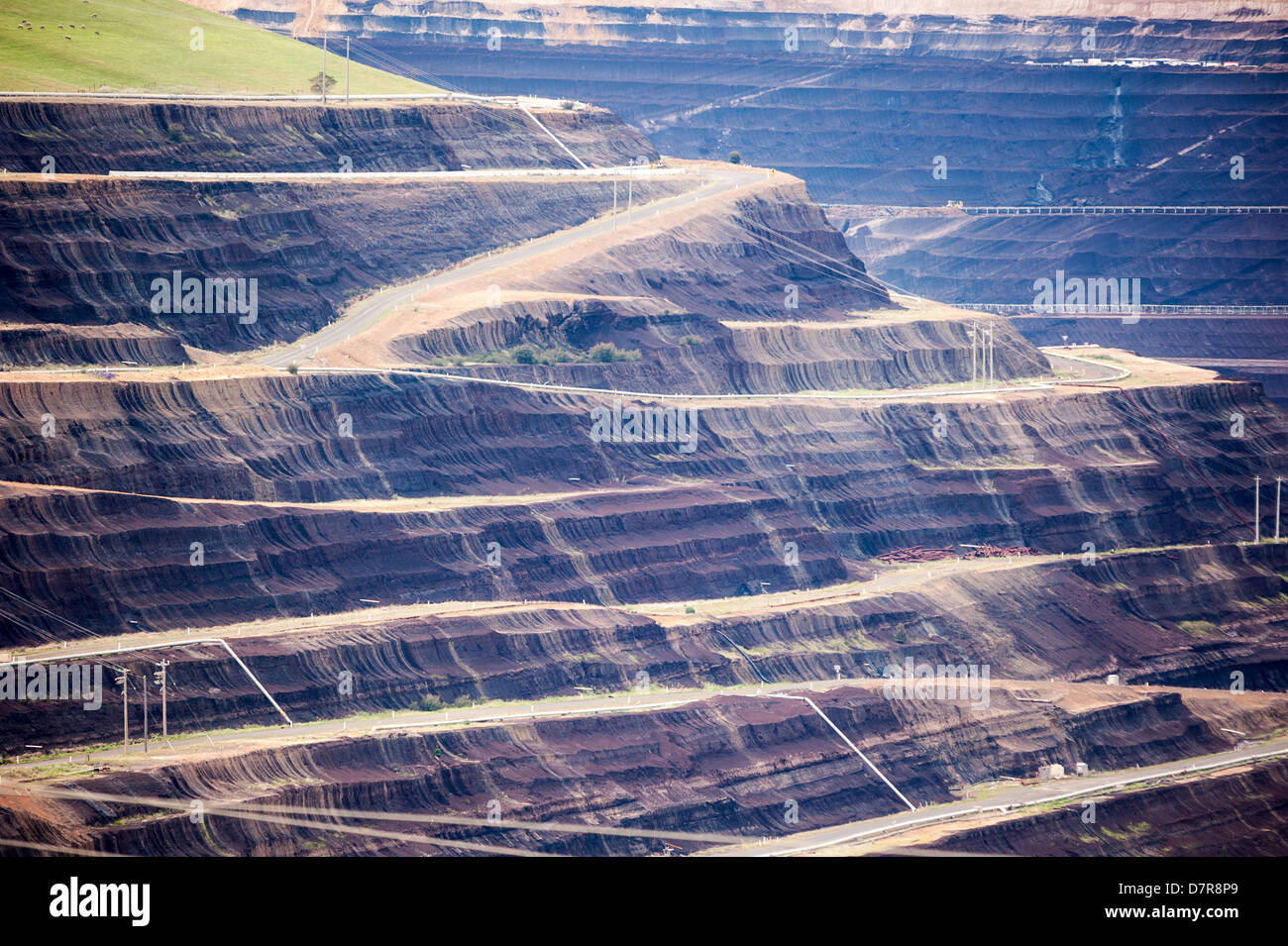 The Loy Yang power stations' open cut brown coal mine in Victoria ...