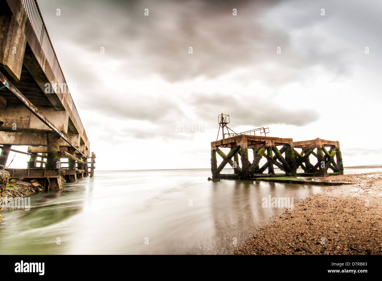 old concrete pier at Eastney, Southsea, UK Stock Photo - Alamy