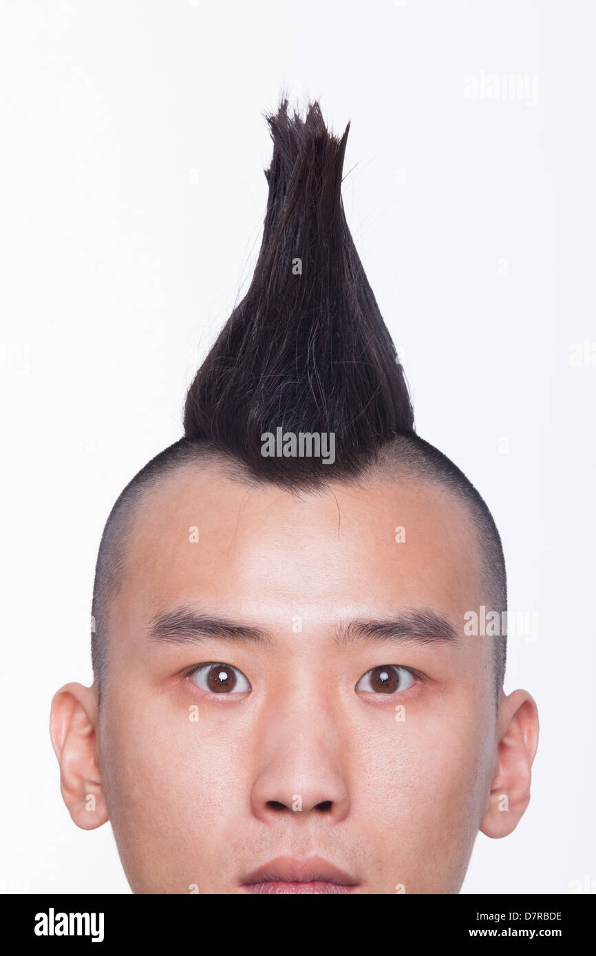 Young man with Mohawk close-up Stock Photo - Alamy