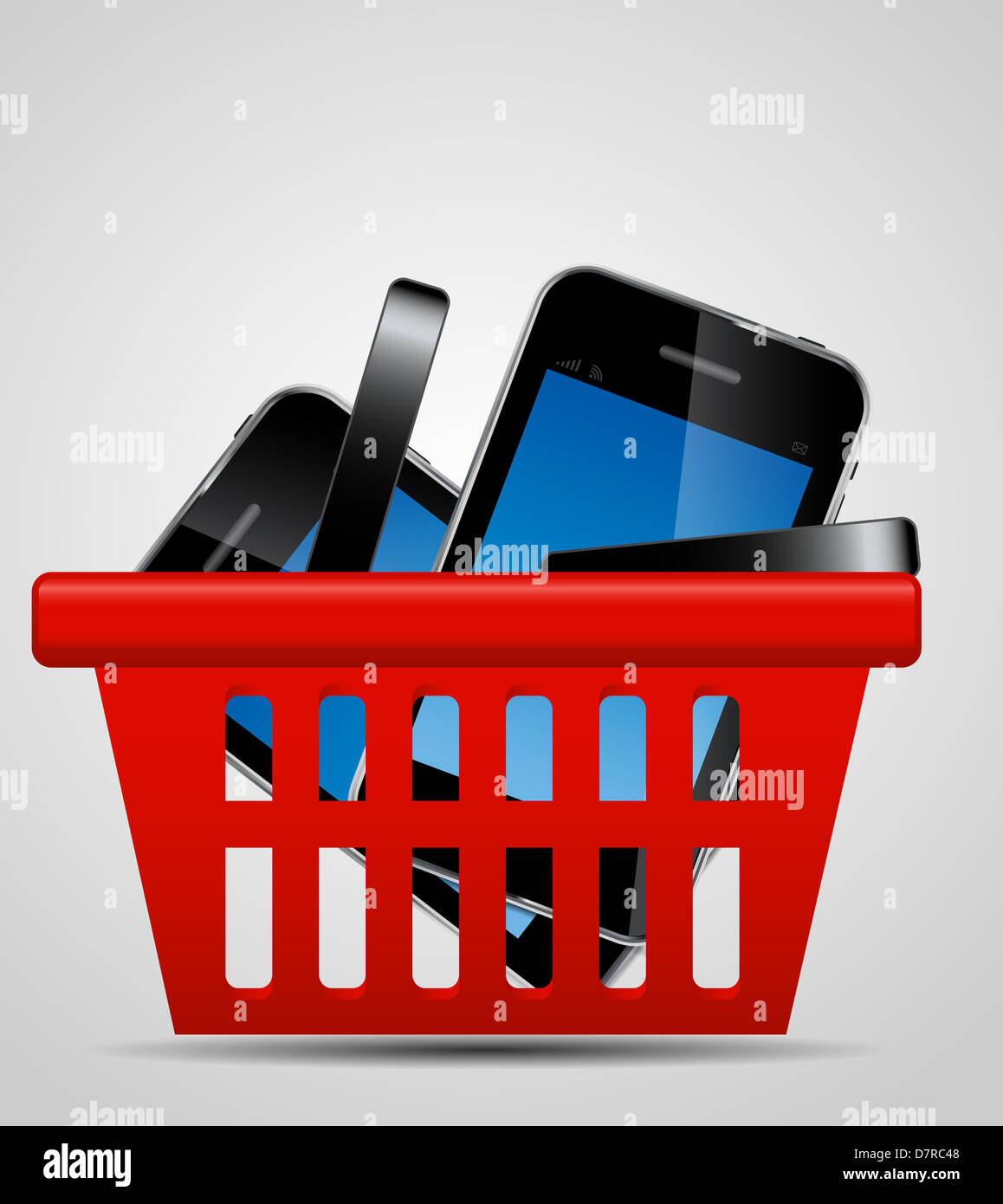 Phone shopping basket hi-res stock photography and images - Alamy