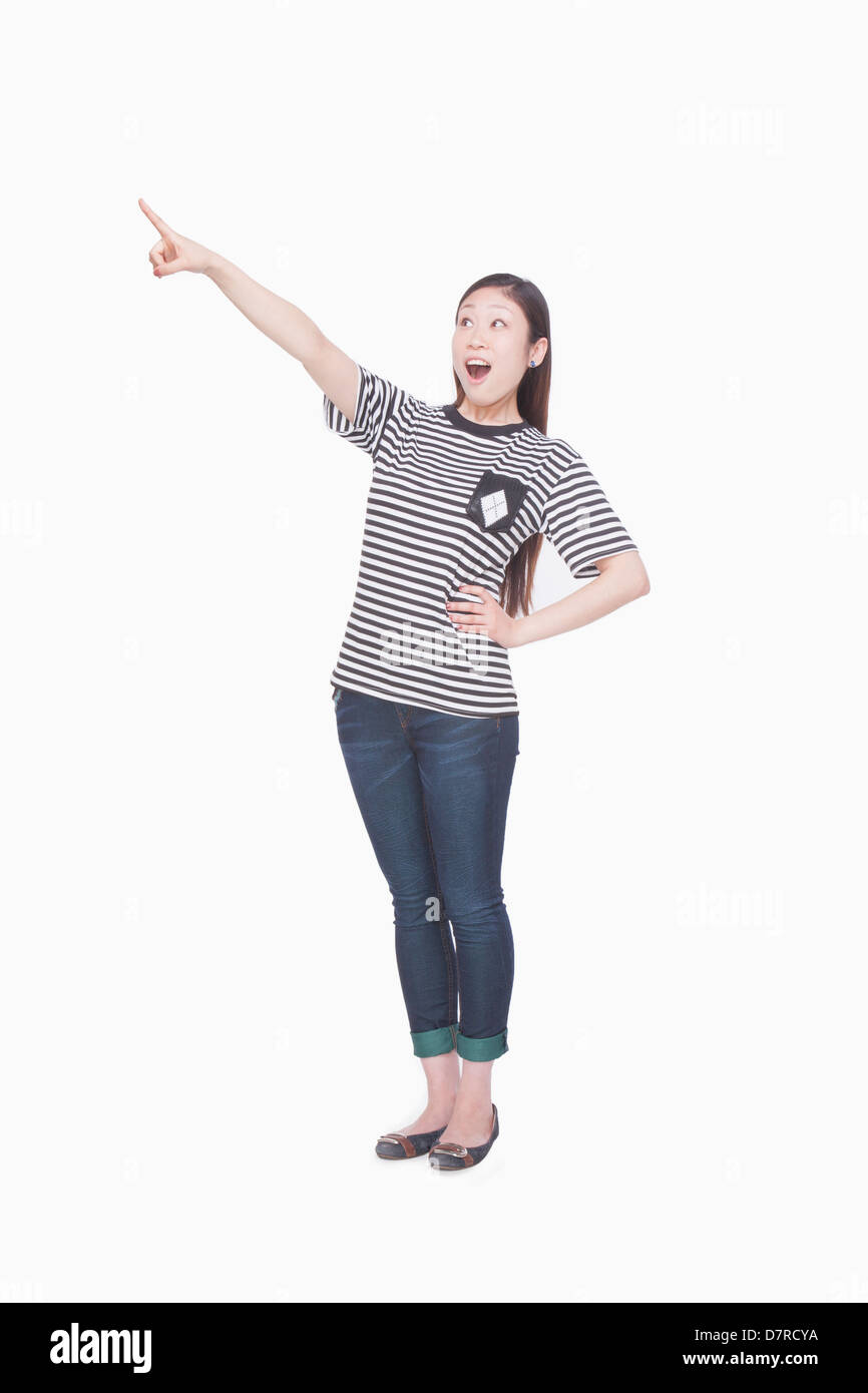 Side view woman standing posture Cut Out Stock Images & Pictures - Alamy