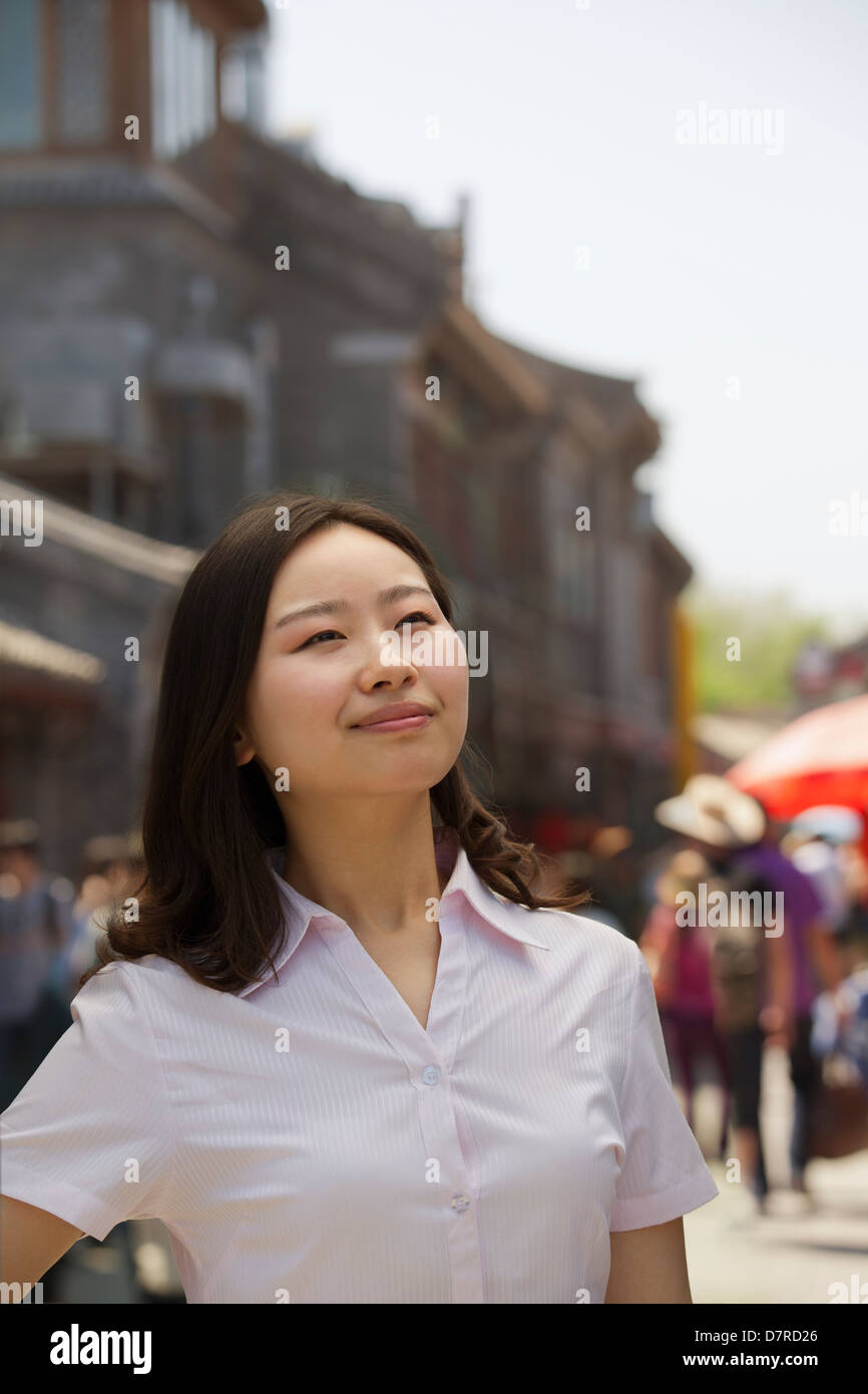 Portrait of young women on the street, Beijing Stock Photo - Alamy
