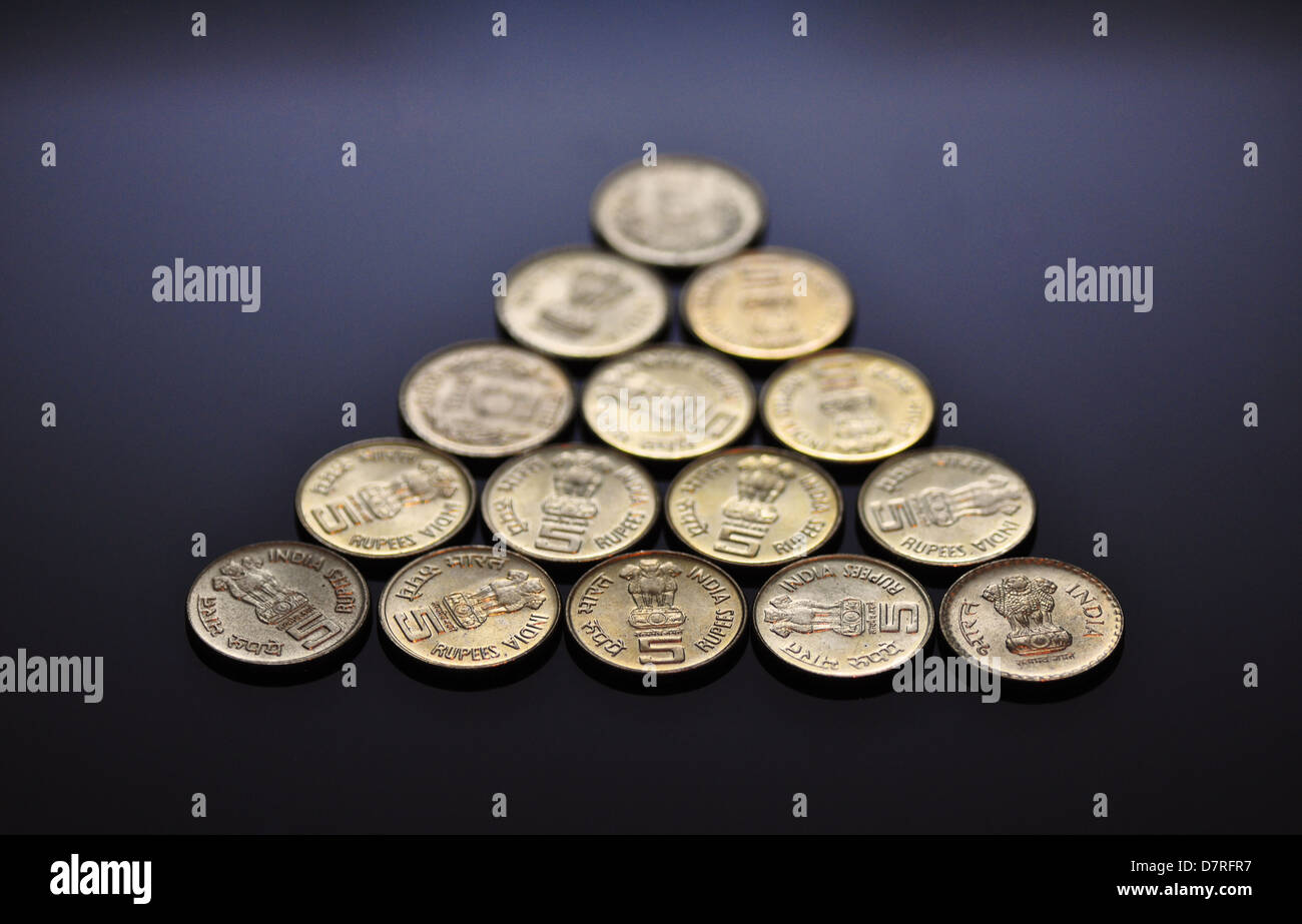 Five rupee coins Stock Photo - Alamy