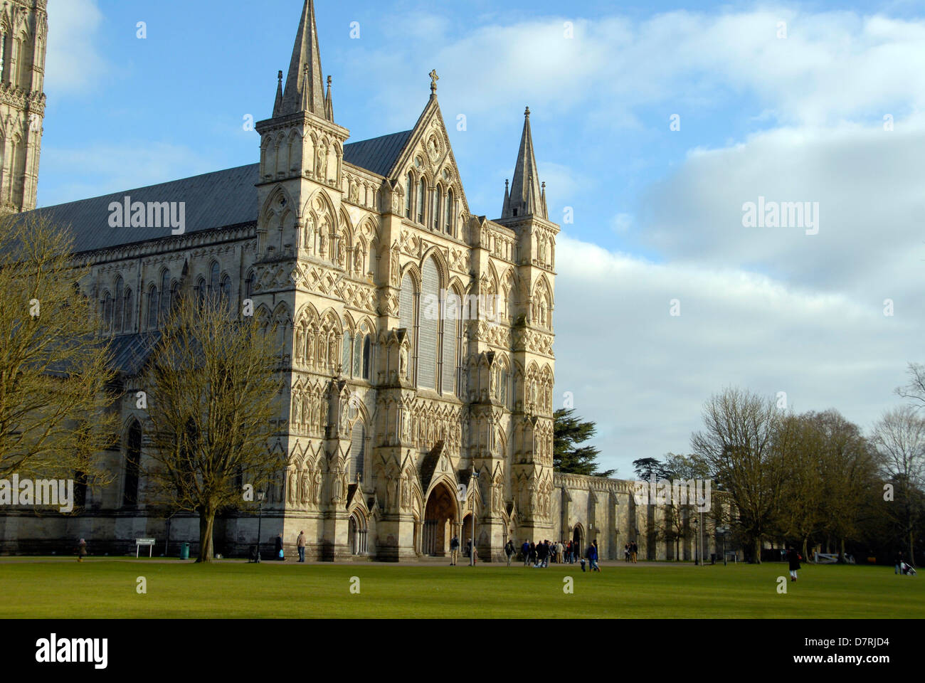 Salisbury cathedral view medieval cathedral hi-res stock photography ...