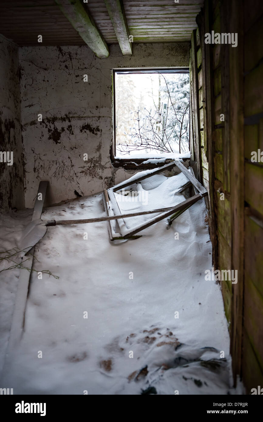 inside shooting of a old and squalid building at winter Stock Photo - Alamy
