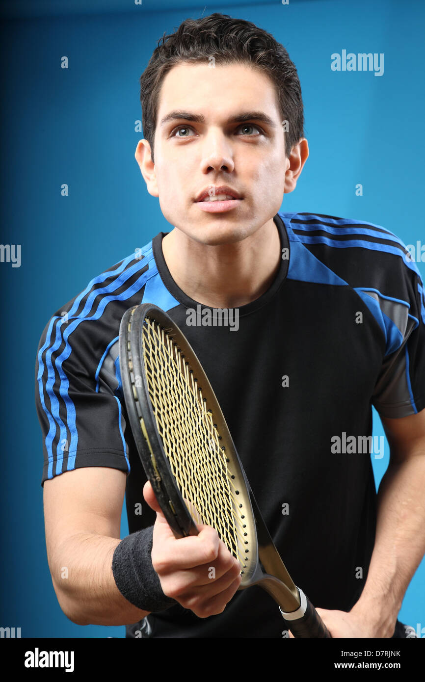 man with tennis racket Stock Photo - Alamy