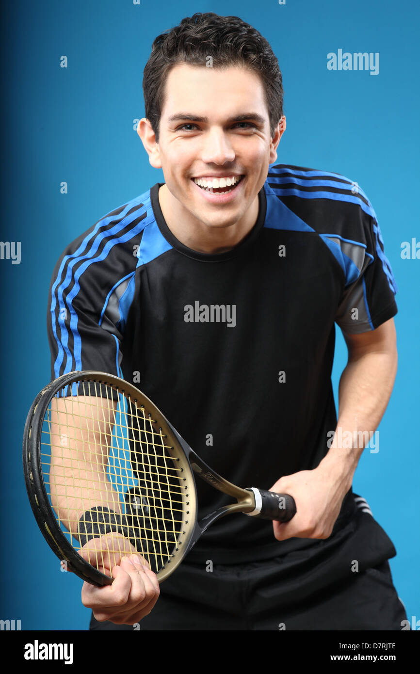 man with tennis racket Stock Photo - Alamy