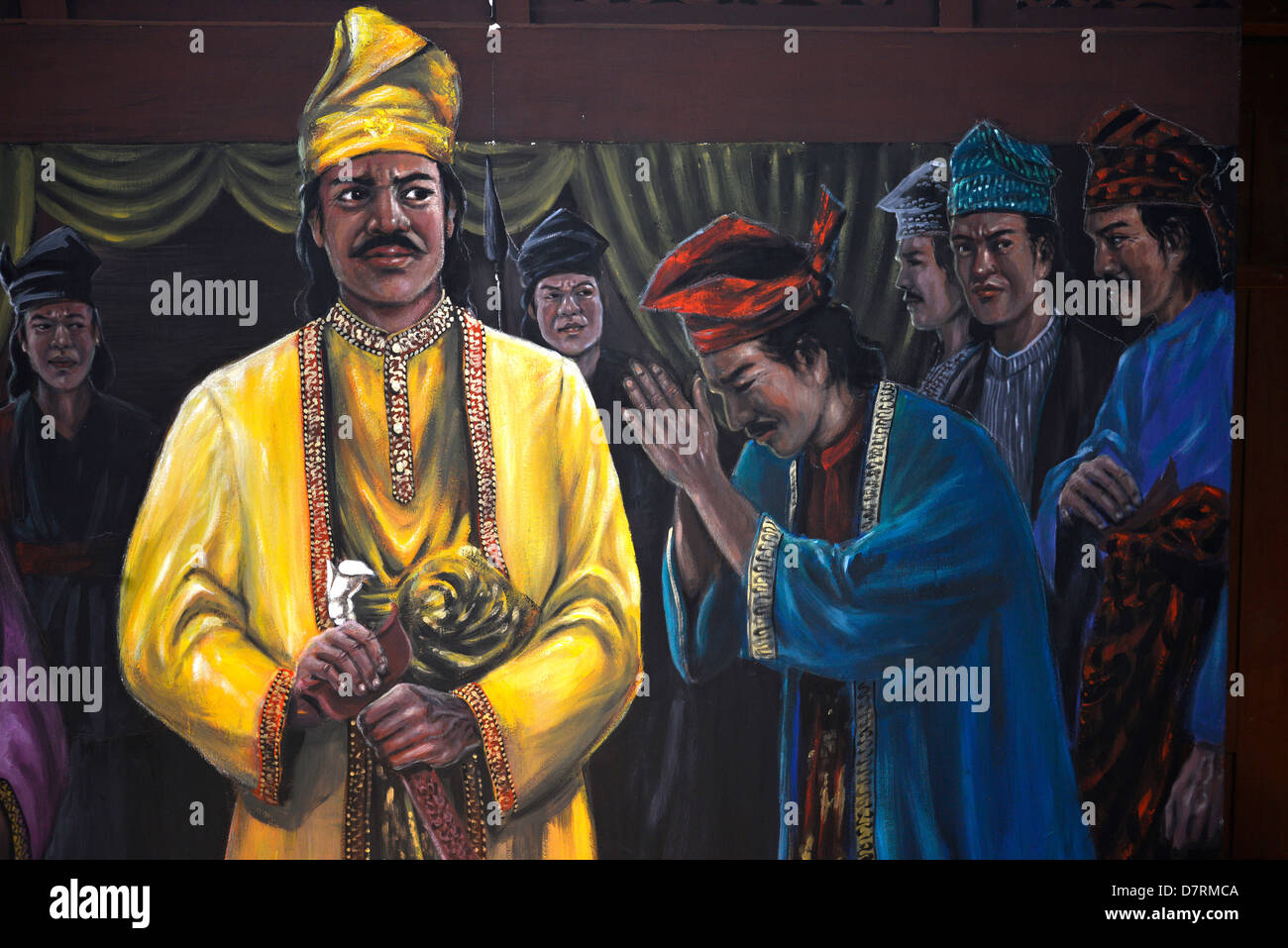 Asia Malaysia Malacca Sultanate Palace Museum Statues of life scenes ...