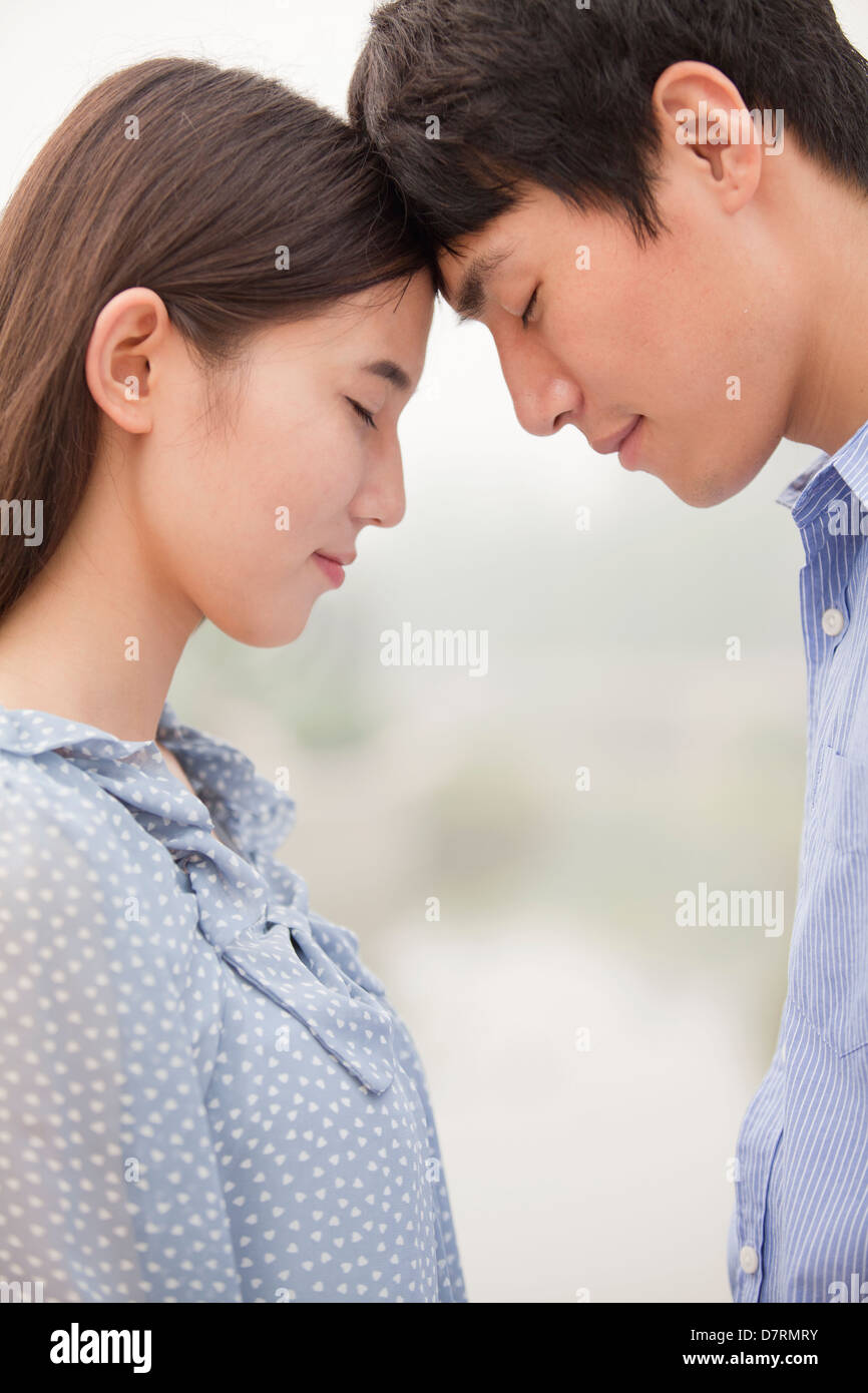 Two men foreheads touching hi-res stock photography and images - Alamy