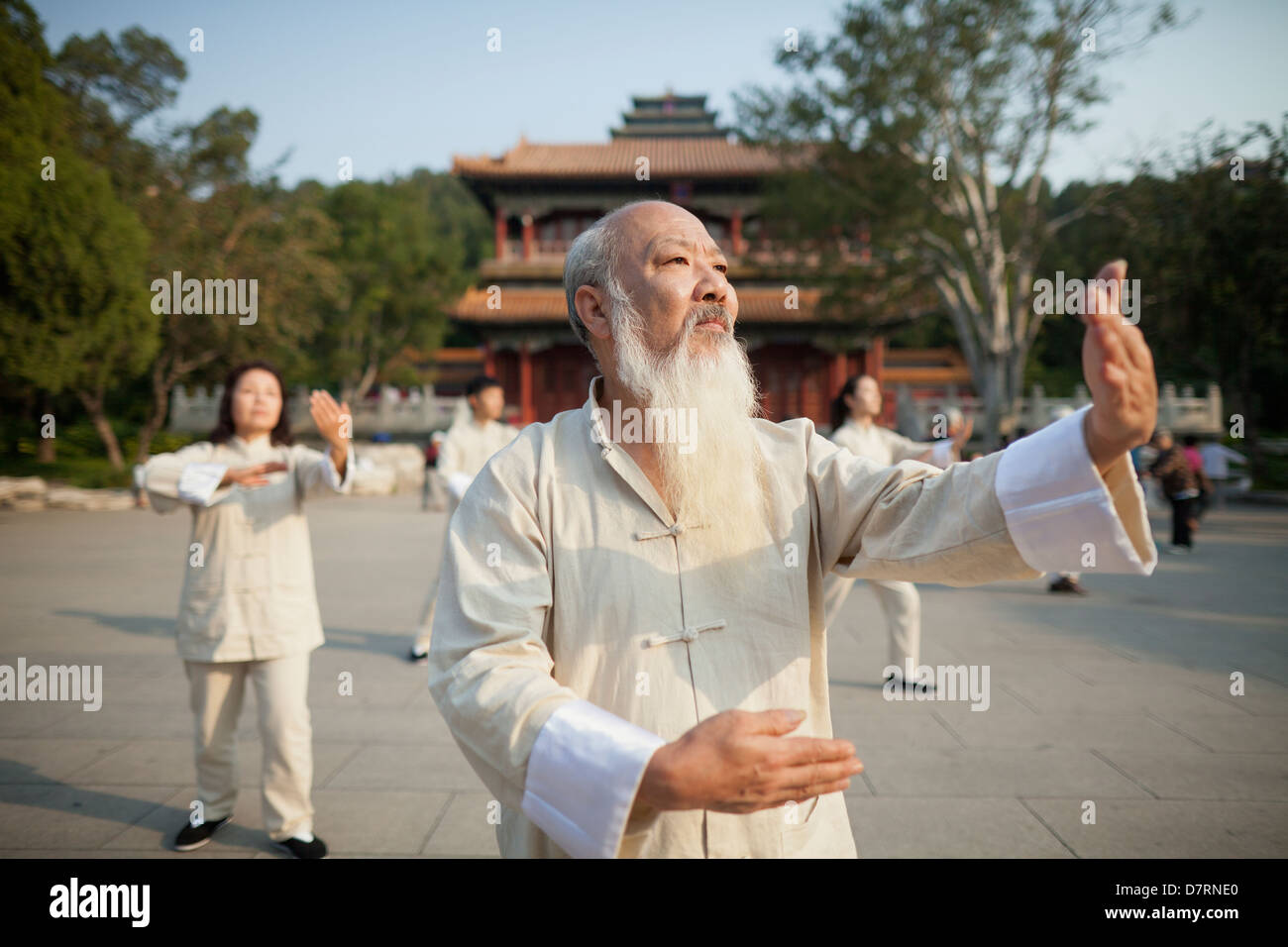 Chinese Practicing Tai Ji Stock Photo - Alamy