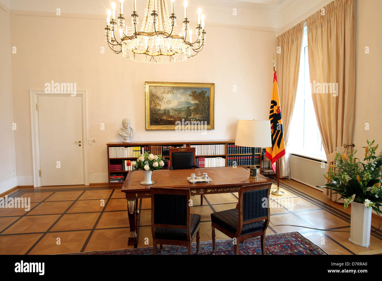 View of the official office of the German President at Bellevue Palace ...