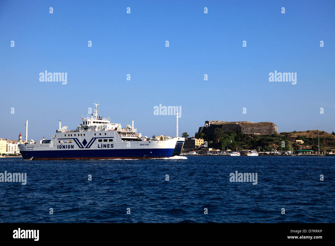 Ionion Lines ferry corfu, New Port area of Corfu Town, Corfu Island ...