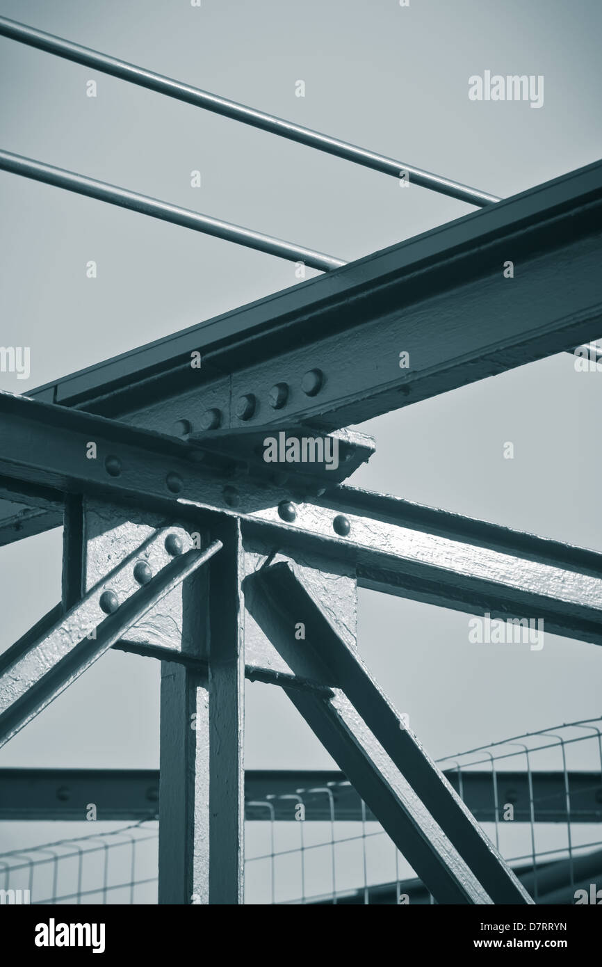 Bridge frame closeup. Vertical toned image Stock Photo - Alamy