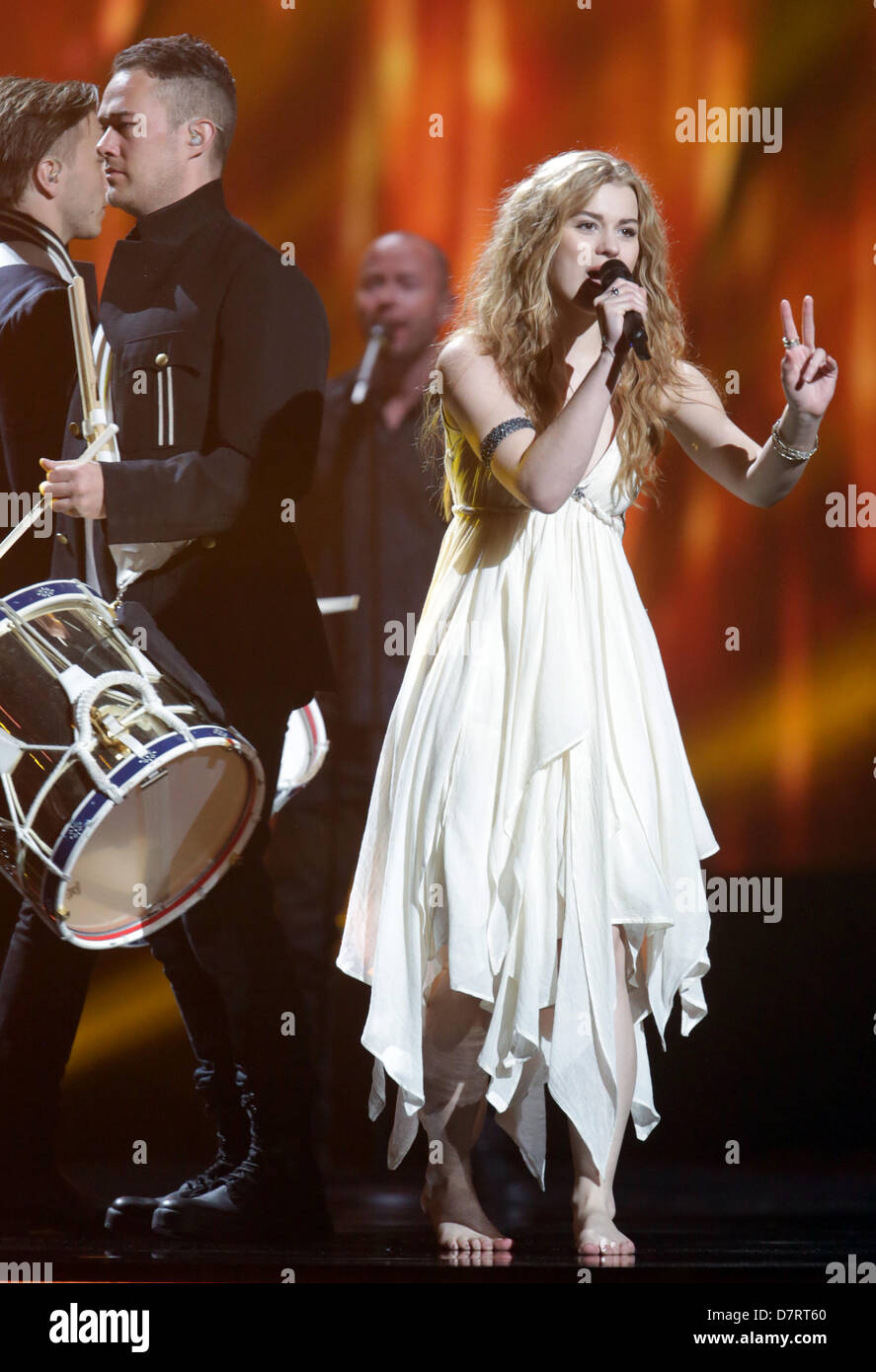 Singer Emmelie de Forest representing Denmark performing during the ...