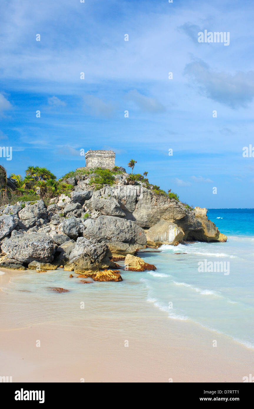 Beach at Mayan ruins of Tulum (1200-1524). Tulum. Quintana Roo state ...