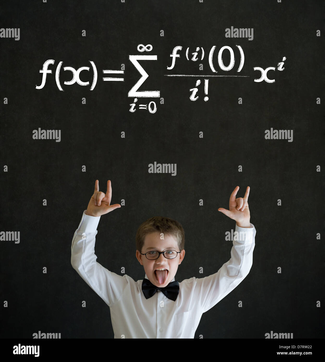 Knowledge rocks boy dressed up as business man with maths equation on ...