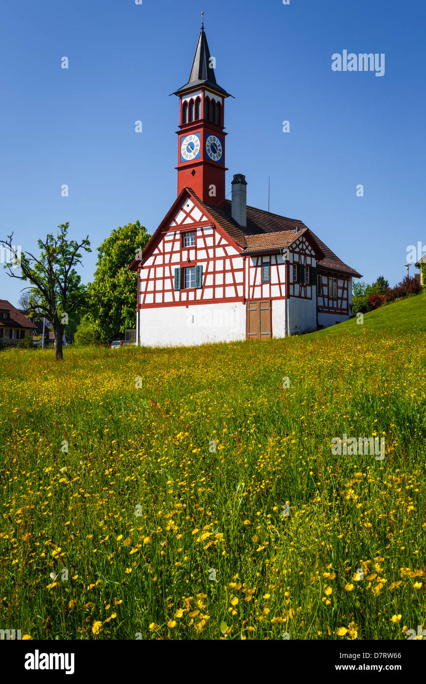 Old school building in Neerach, Canton of Zurich, Switzerland Stock ...
