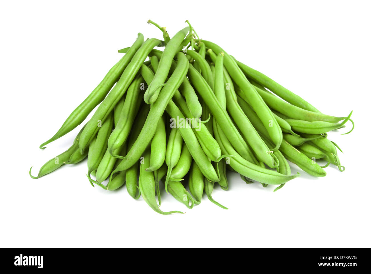 Fresh green beans isolated on white background Stock Photo - Alamy