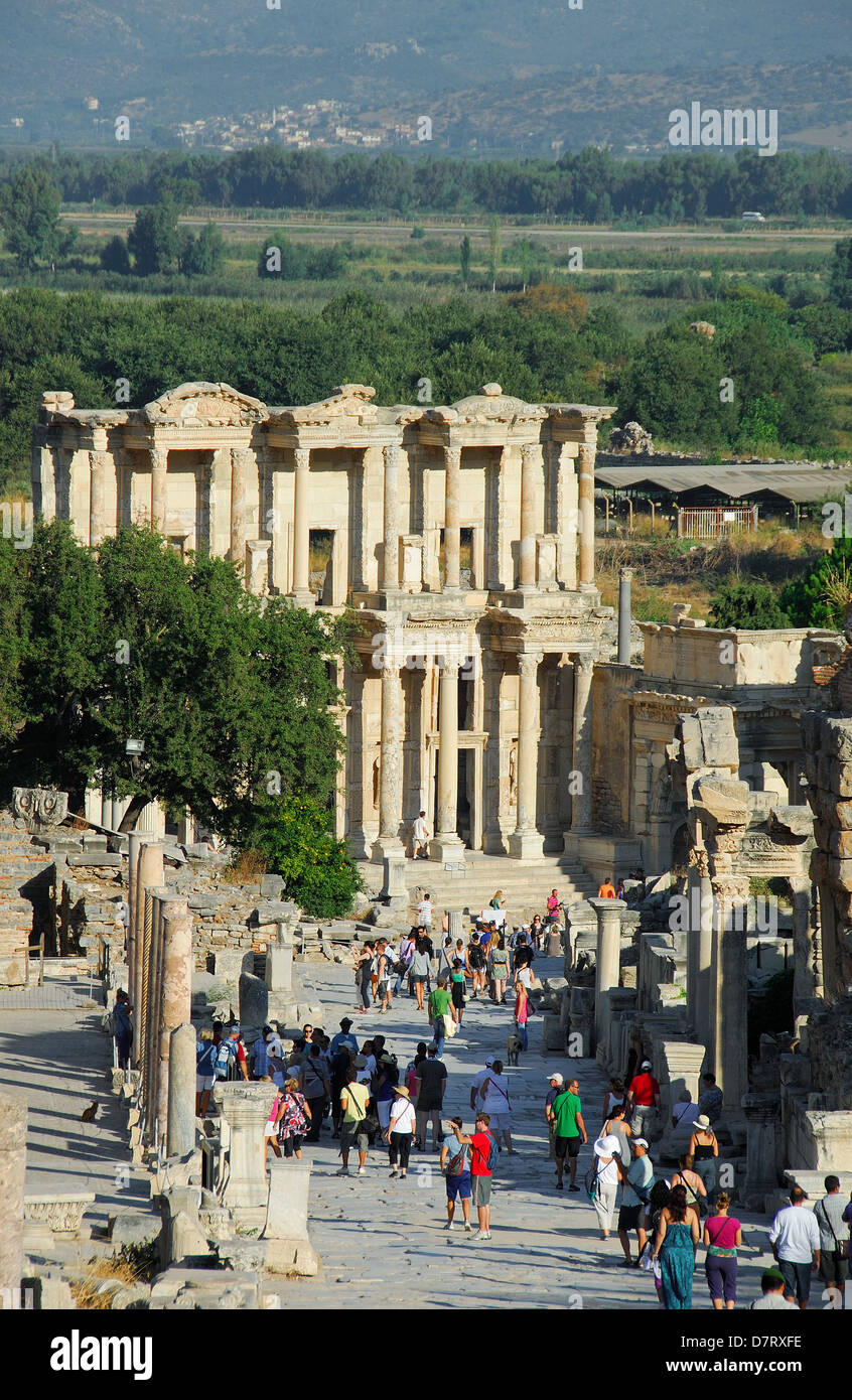 EPHESUS (EFESUS, EFES), TURKEY. Curetes Way and the Library of Celsus ...