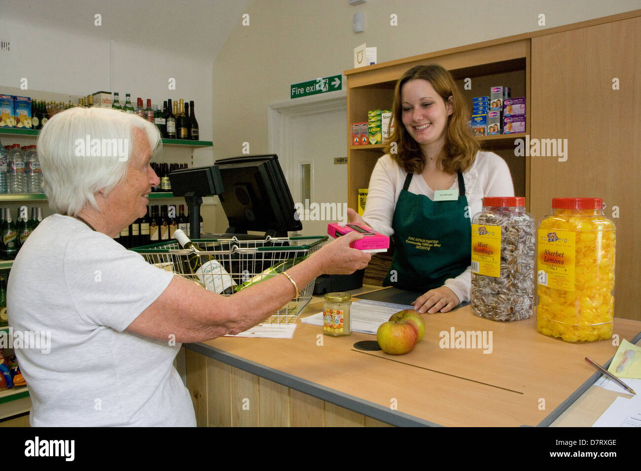 shopping in village store & post office Stock Photo - Alamy