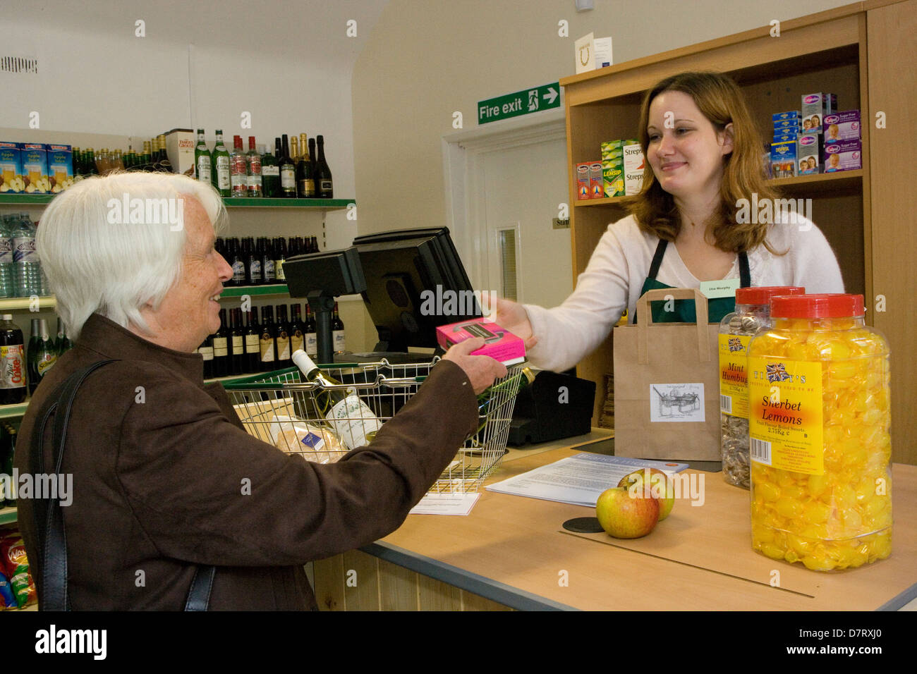 shopping in village store & post office Stock Photo - Alamy