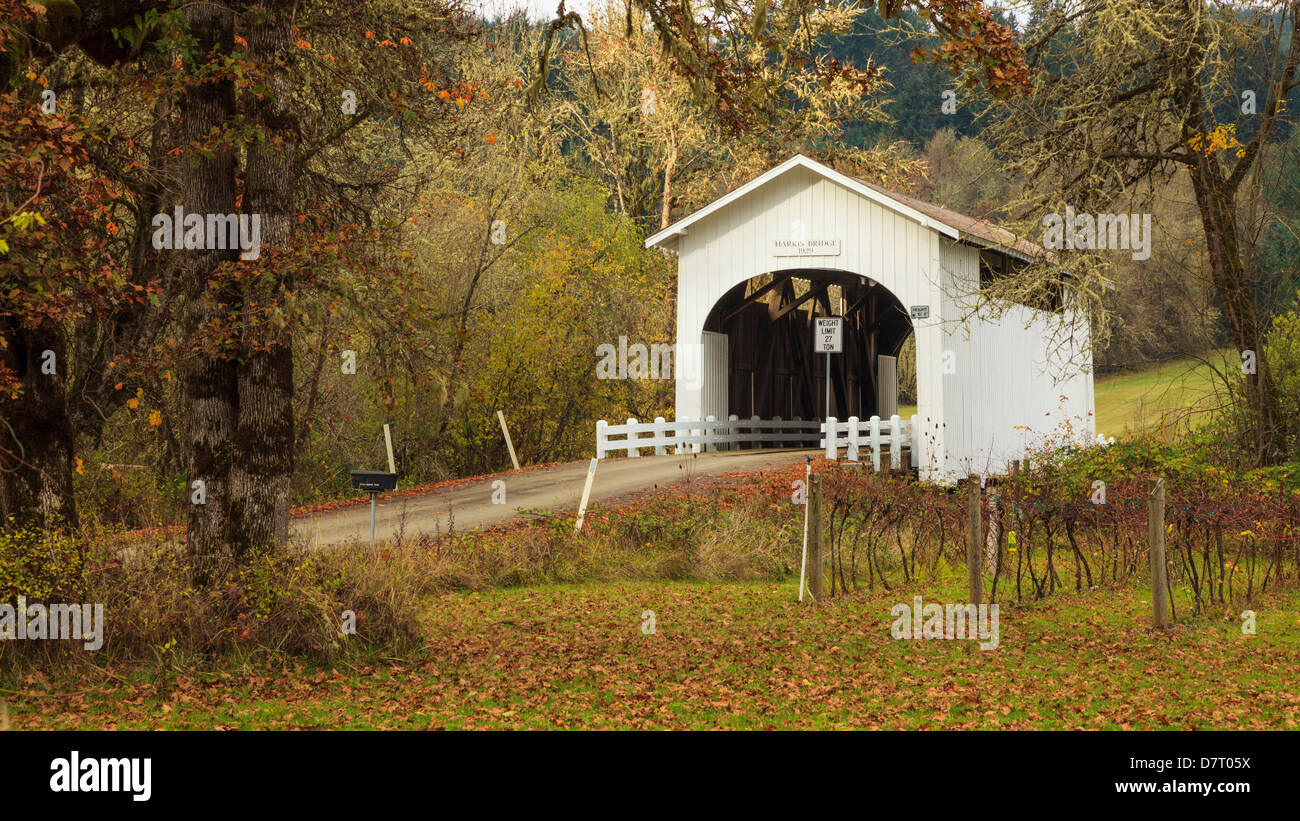 USA, Oregon, King's Valley, Harris Bridge Stock Photo - Alamy